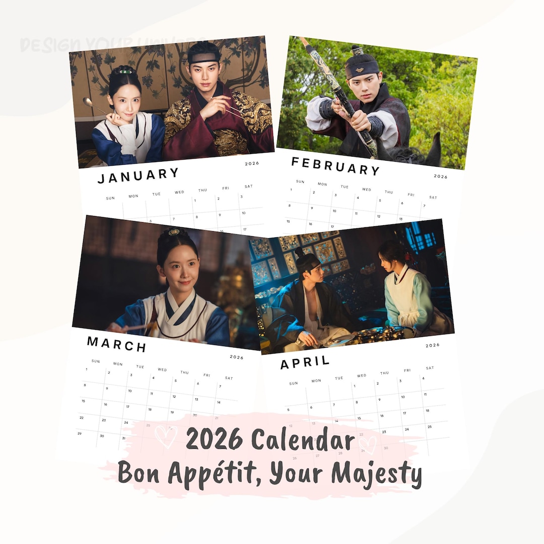 Bon Appetit, Your Majesty 2026 Calendar Printable | Kdrama | Instant ...