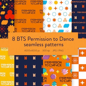 BTS - Permission to Dance | 8 Seamless Pattern, Printable Digital Paper | ARMY - Etsy