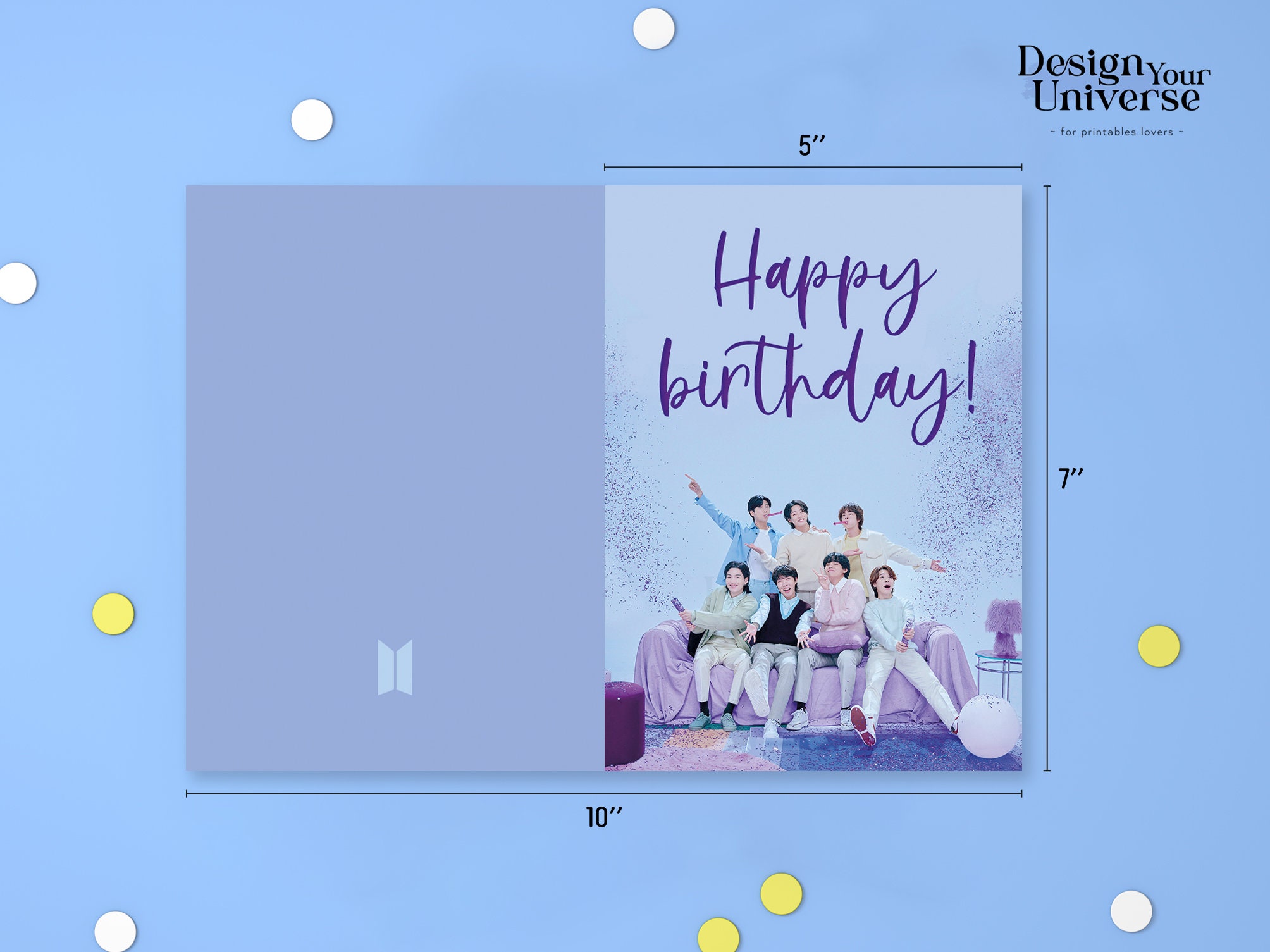 BTS Happy Birthday Card | Digital Download | PDF A4 & Letter Sizes ...