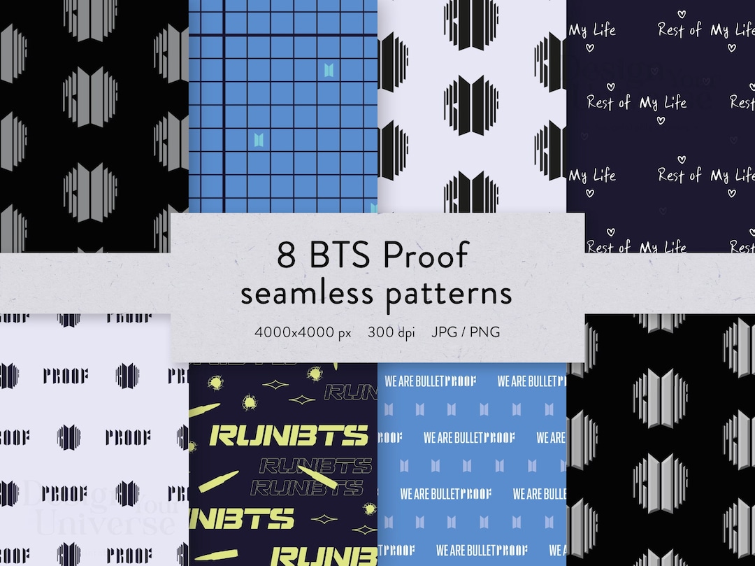 BTS - PROOF | 8 Seamless Pattern, Printable Digital Paper | ARMY - Etsy