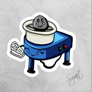 Clay and Pottery Wheel Sticker Kawaii Sticker for Pottery Lover Gift ...