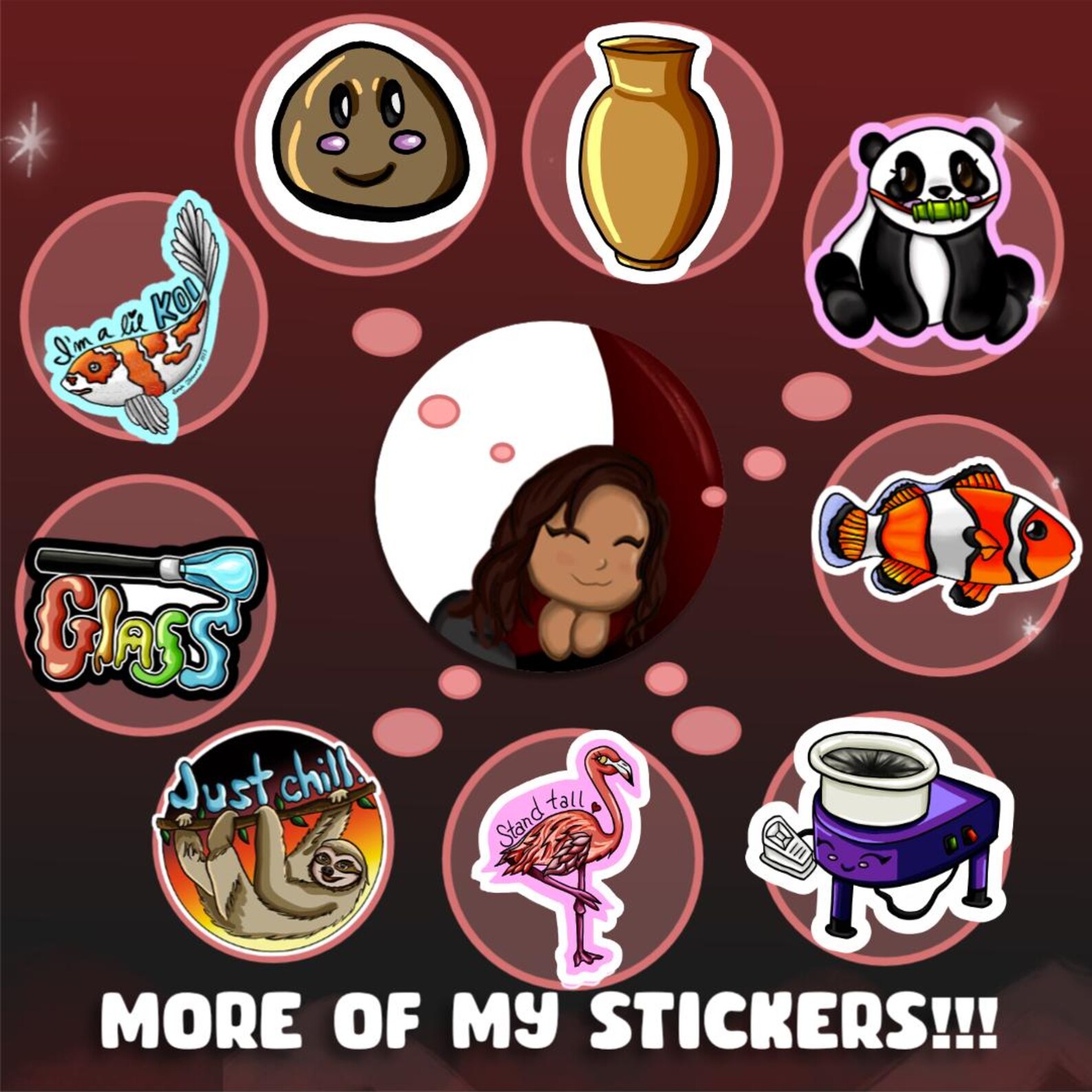 Clay Vase Sticker Kawaii Sticker for Pottery Lover Gift Vinyl ...