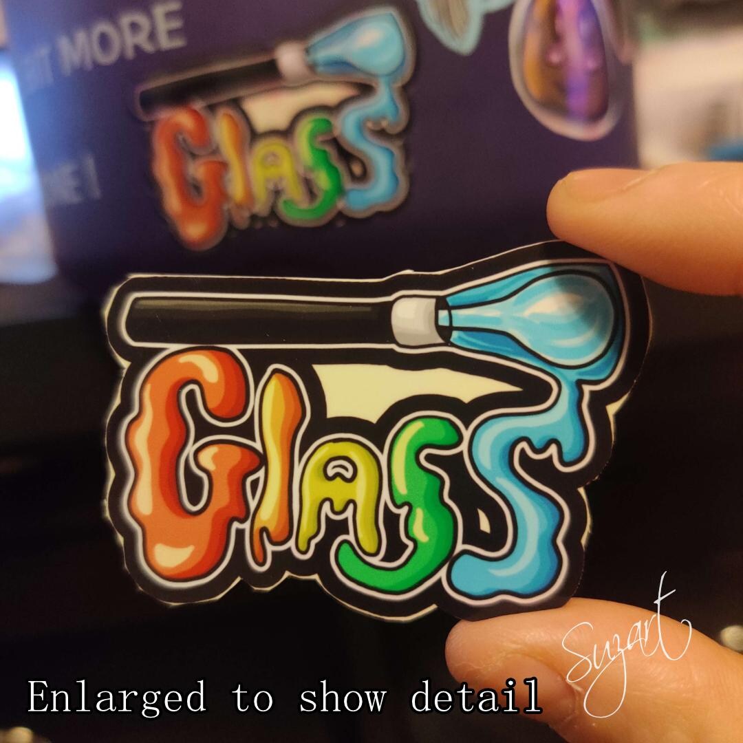 Glassblowing Sticker: Colorful Glass Art Decal - Etsy