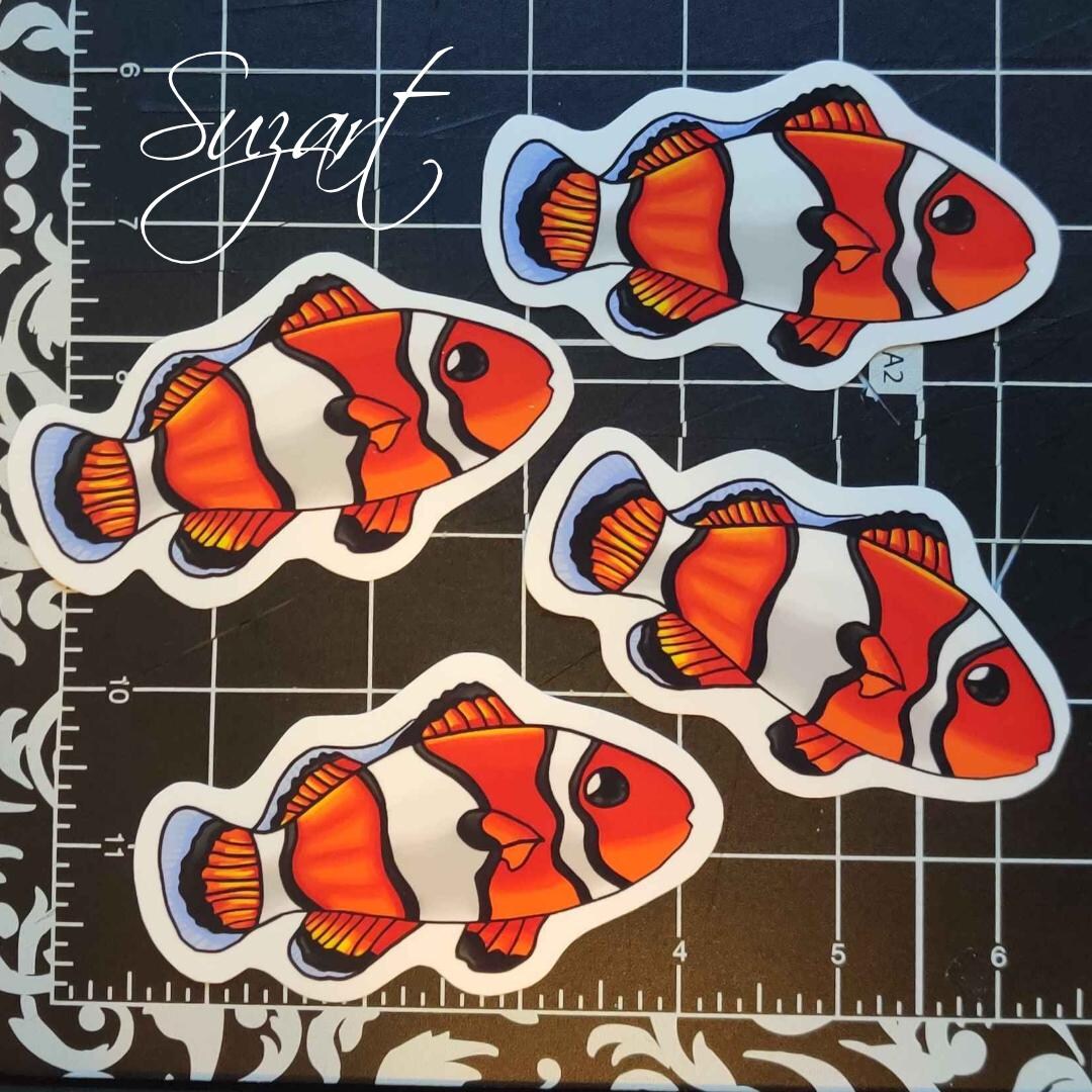 Clownfish Sticker Handmade I Love Fish for Journal Sticker Laptop ...