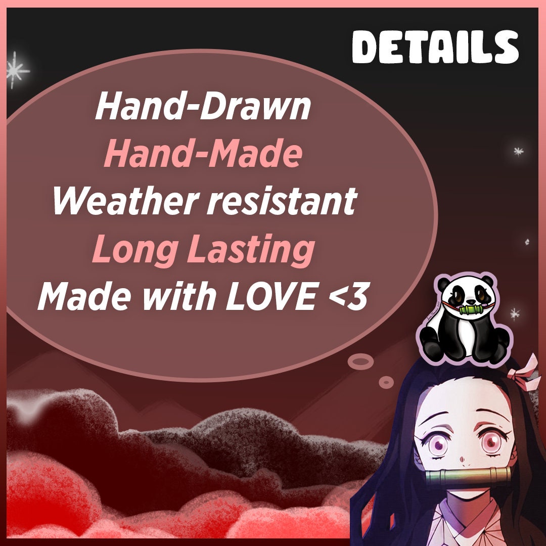 Cute Panda Vinyl Sticker: Nezuko Demon Slayer Inspired - Etsy