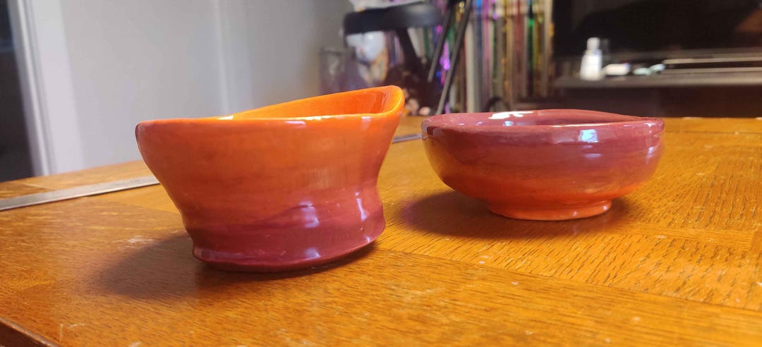 2 for 1 Bowl Set, Orange & Magenta Gradient, Handmade Pottery Gifts for ...