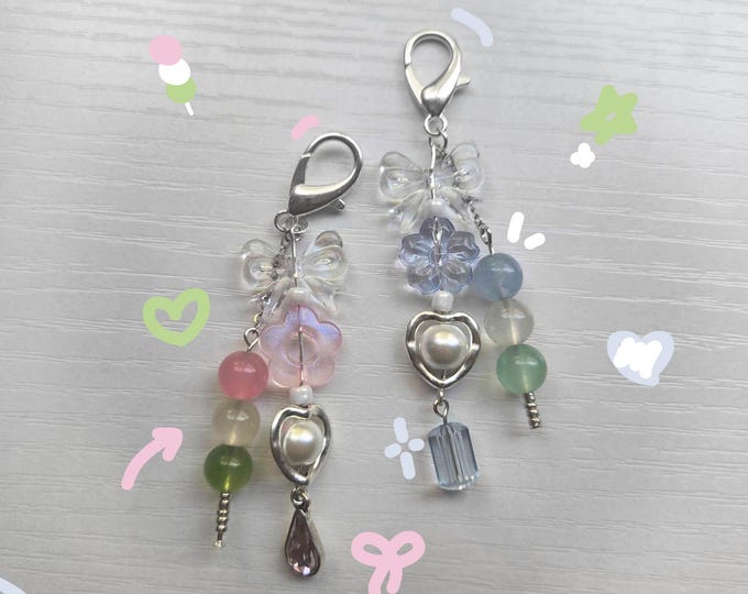Matching Dango Keychains Set | Phone Charm | Pink, Blue, White - Etsy