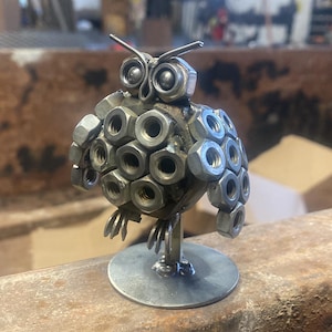 Scrap Metal Art Owl Big - Etsy