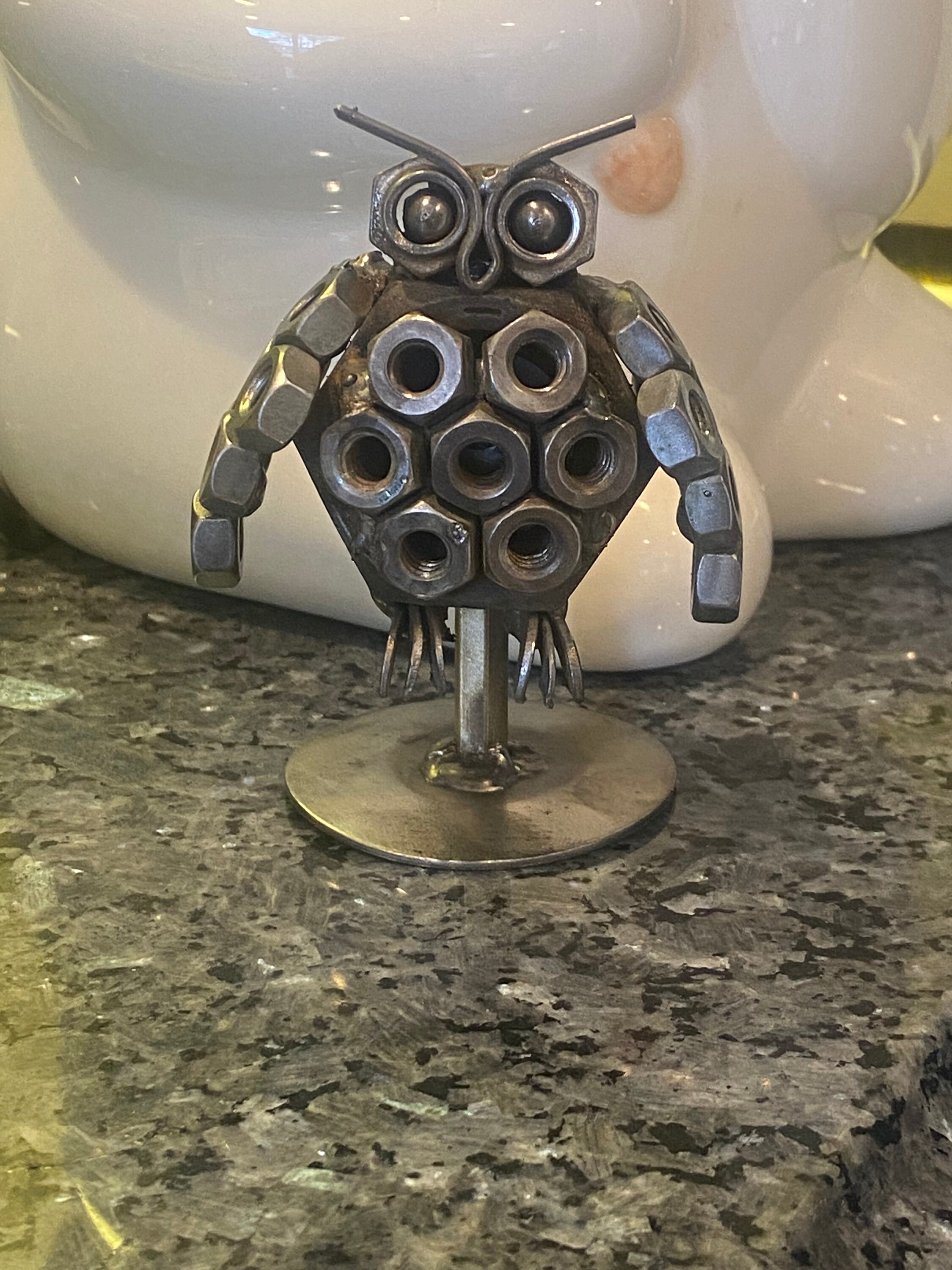 Scrap Metal Art Owl Big - Etsy