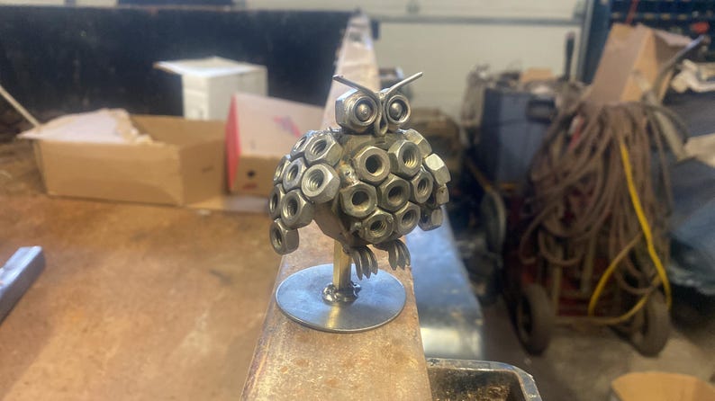Scrap Metal Art Owl Big - Etsy