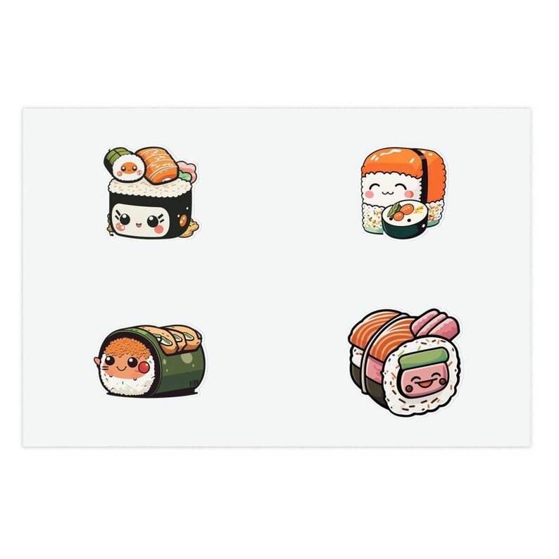 Cute Sushi Sticker Sheet Laptop Stickers Scrapbook Stickers Asian Food ...