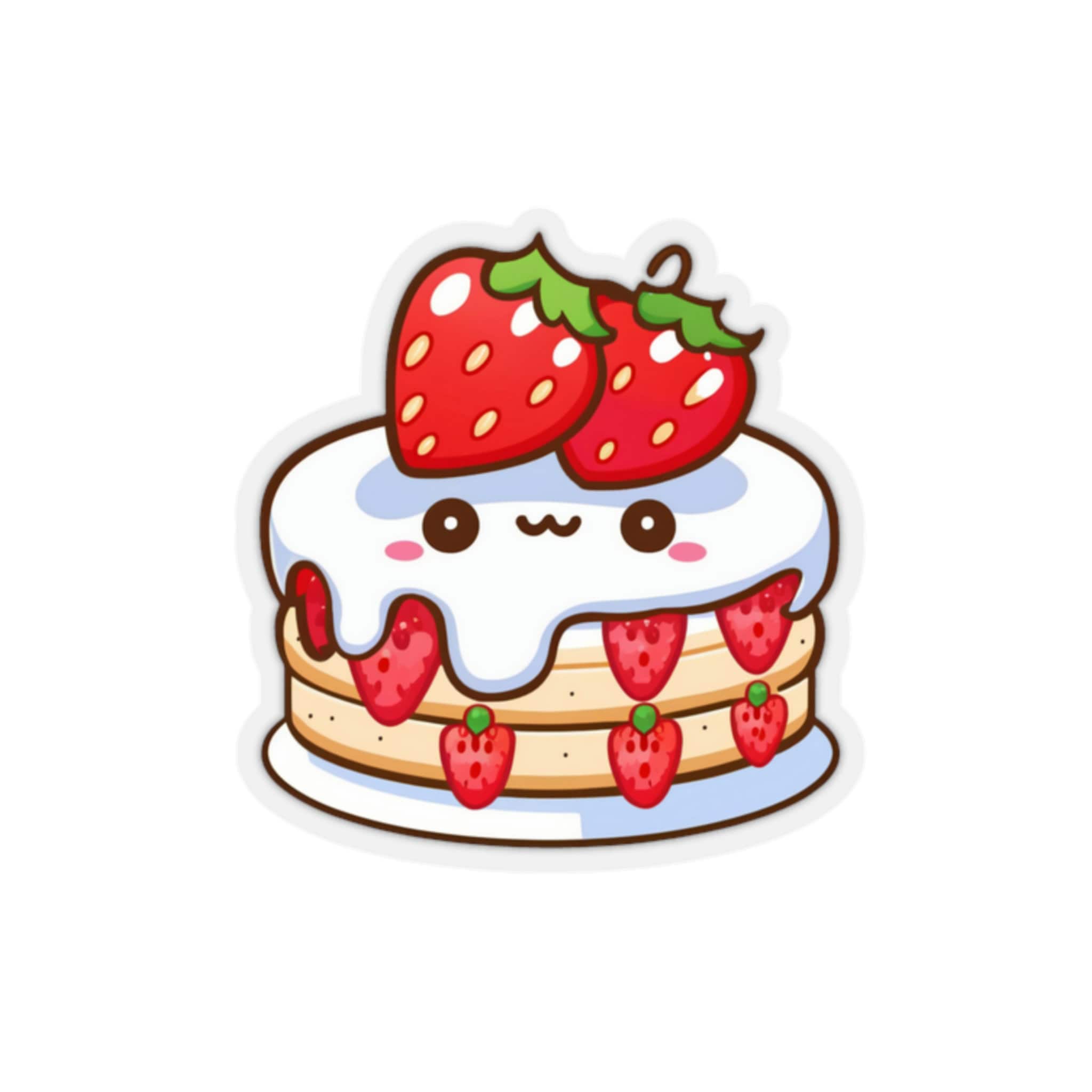 Cute Strawberry Cake Sticker Laptop Sticker Scrapbook Sticker Food ...