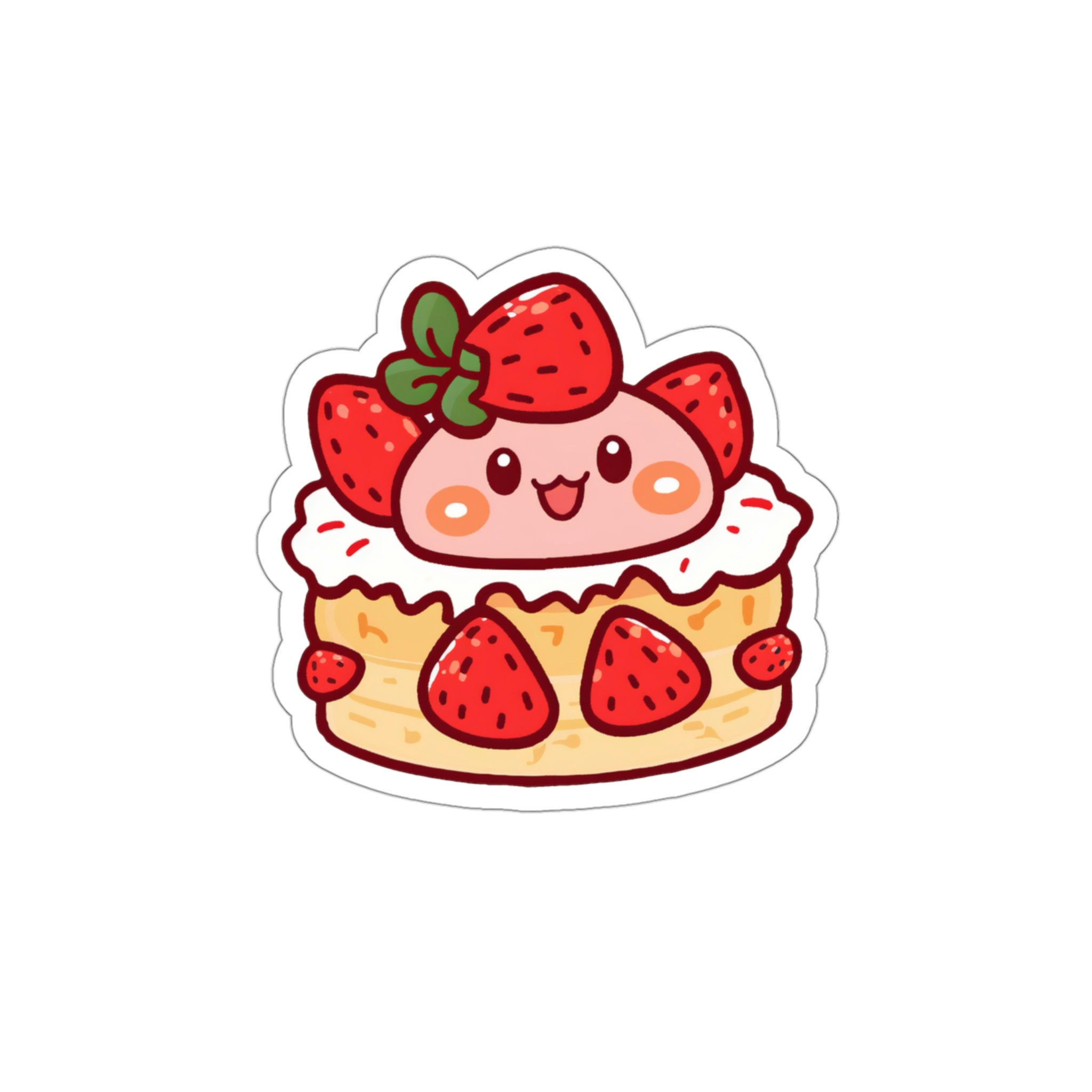 Cute Strawberry Cake Sticker Laptop Sticker Scrapbook Sticker Food ...