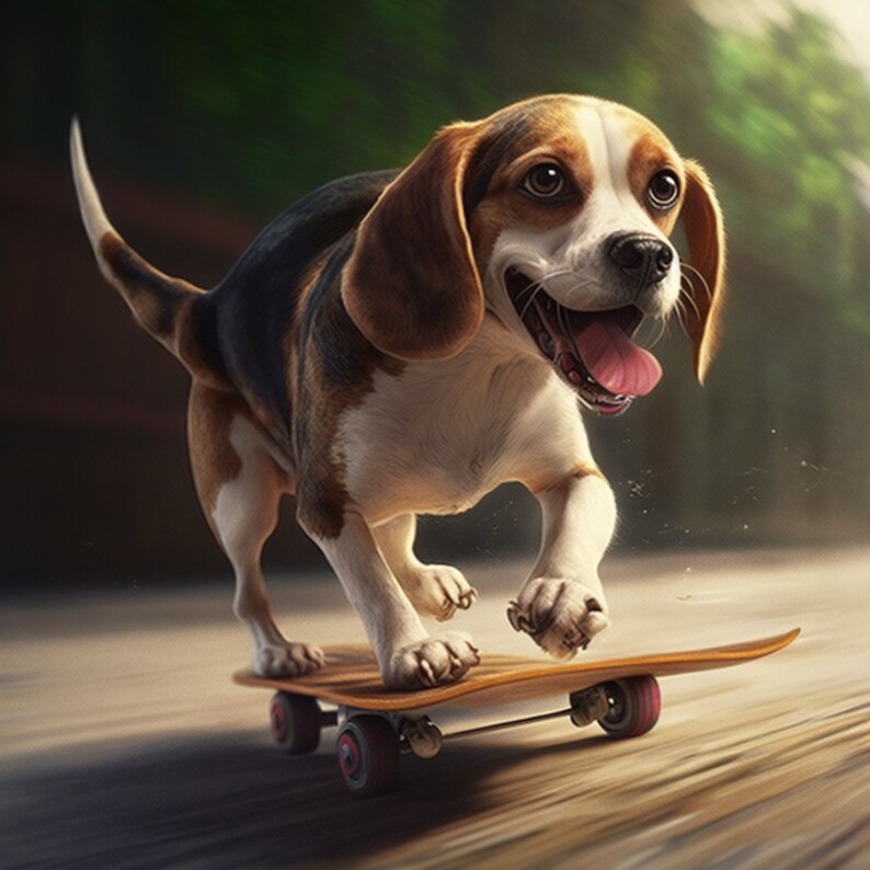 Beagle Skateboarder: A Dog Who Loves to Shred - Etsy