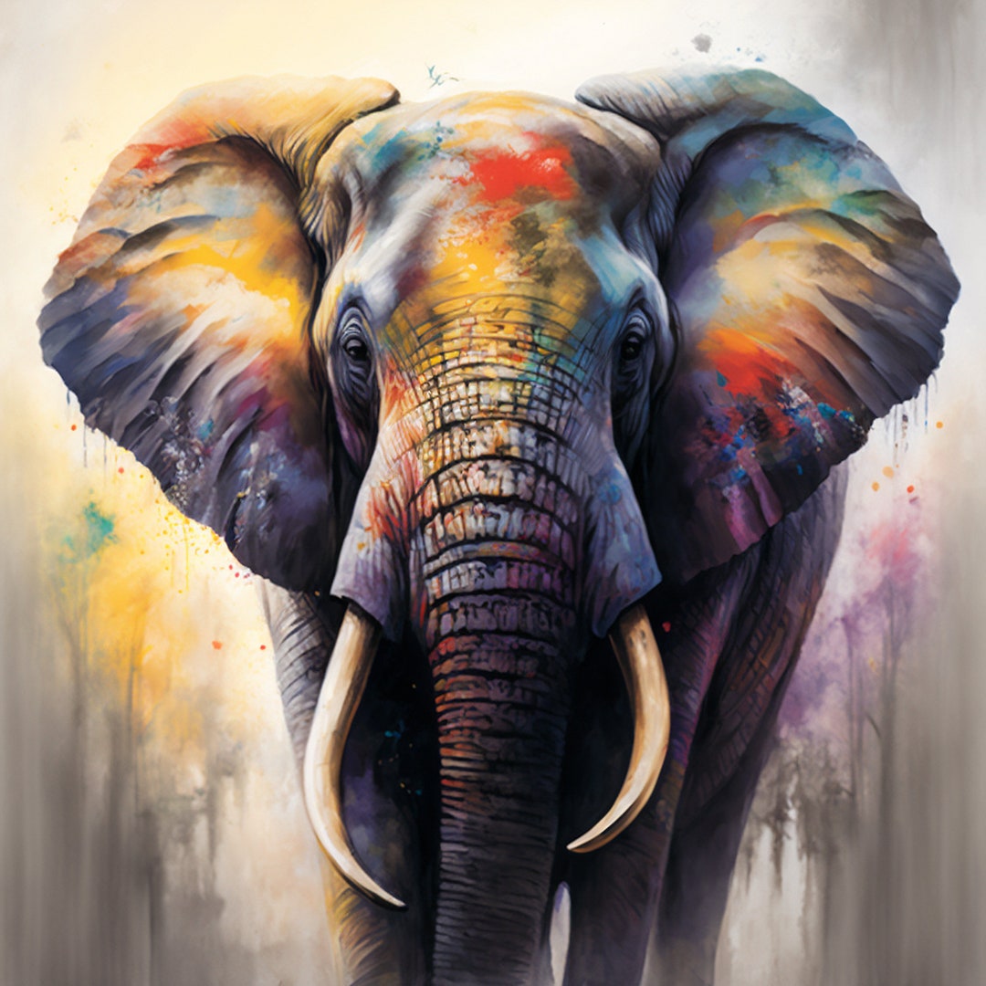 Regal Giant: Majestic Elephant Digital Print - Captivating Wildlife Art ...