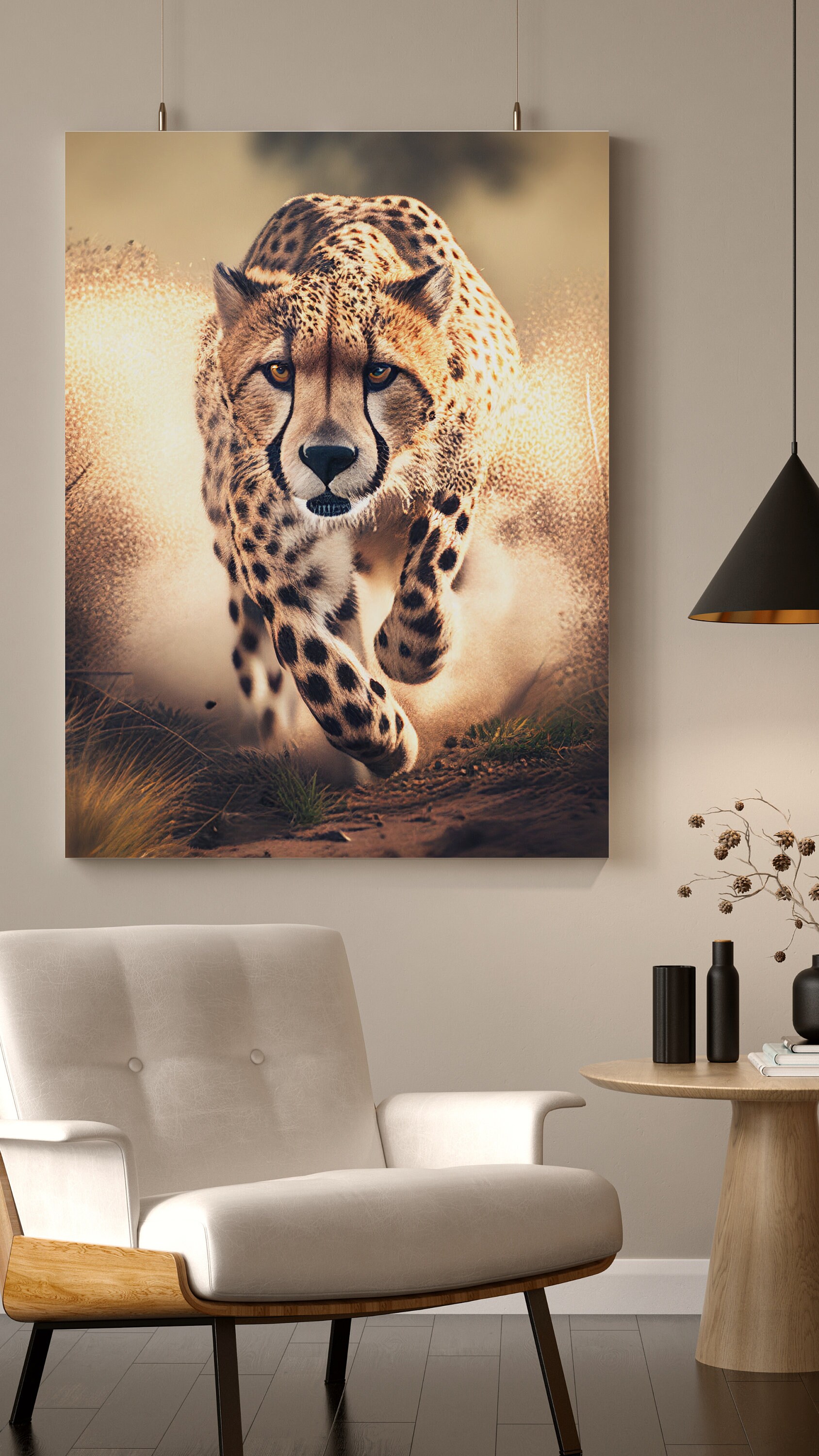 Velocity Unleashed: Cheetah Sprint Digital Print - Electrifying ...