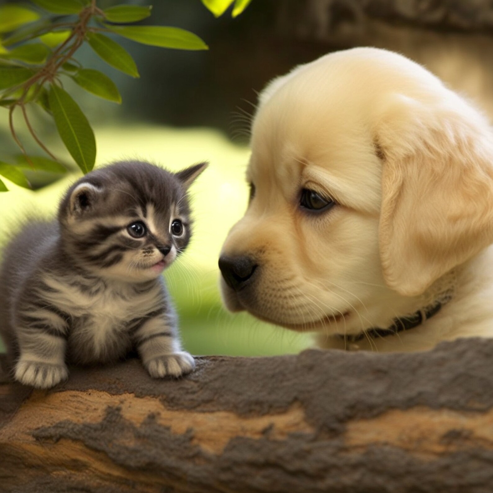 Adorable Pals: Cute Dog & Cat Digital Print - Heartwarming Pet Art for ...