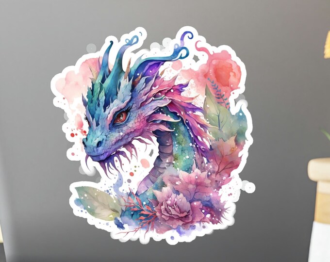 Cute Dragon Sticker Mythical Creature Fantasy Art Dragon Sticker Laptop ...