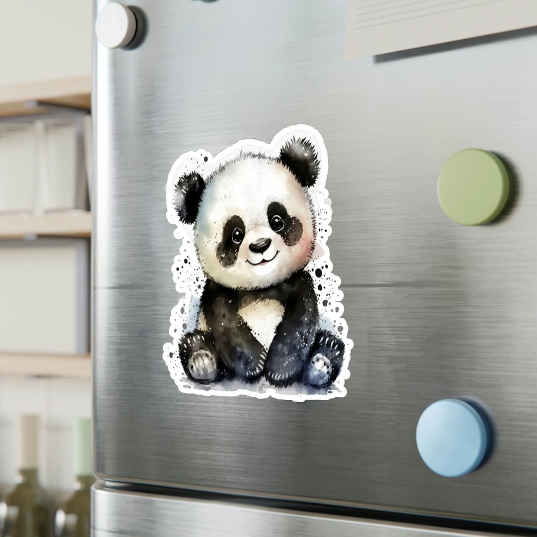 Kawaii Panda Sticker watercolor Panda Sticker Whimsical Panda Sticker ...
