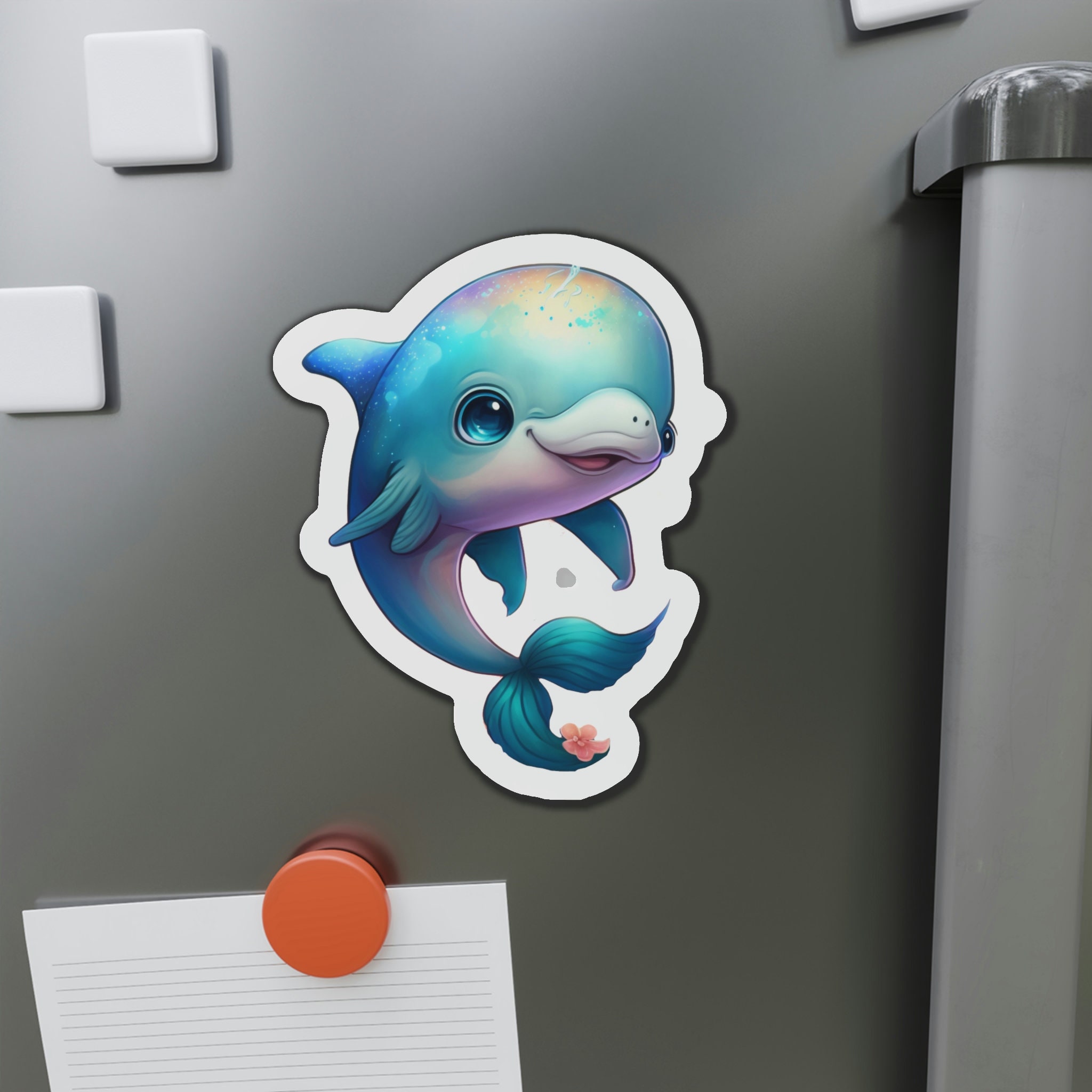 Kawaii Dolphin Magnet Watercolor Dolphin Magnet Whimsical Dolphin ...