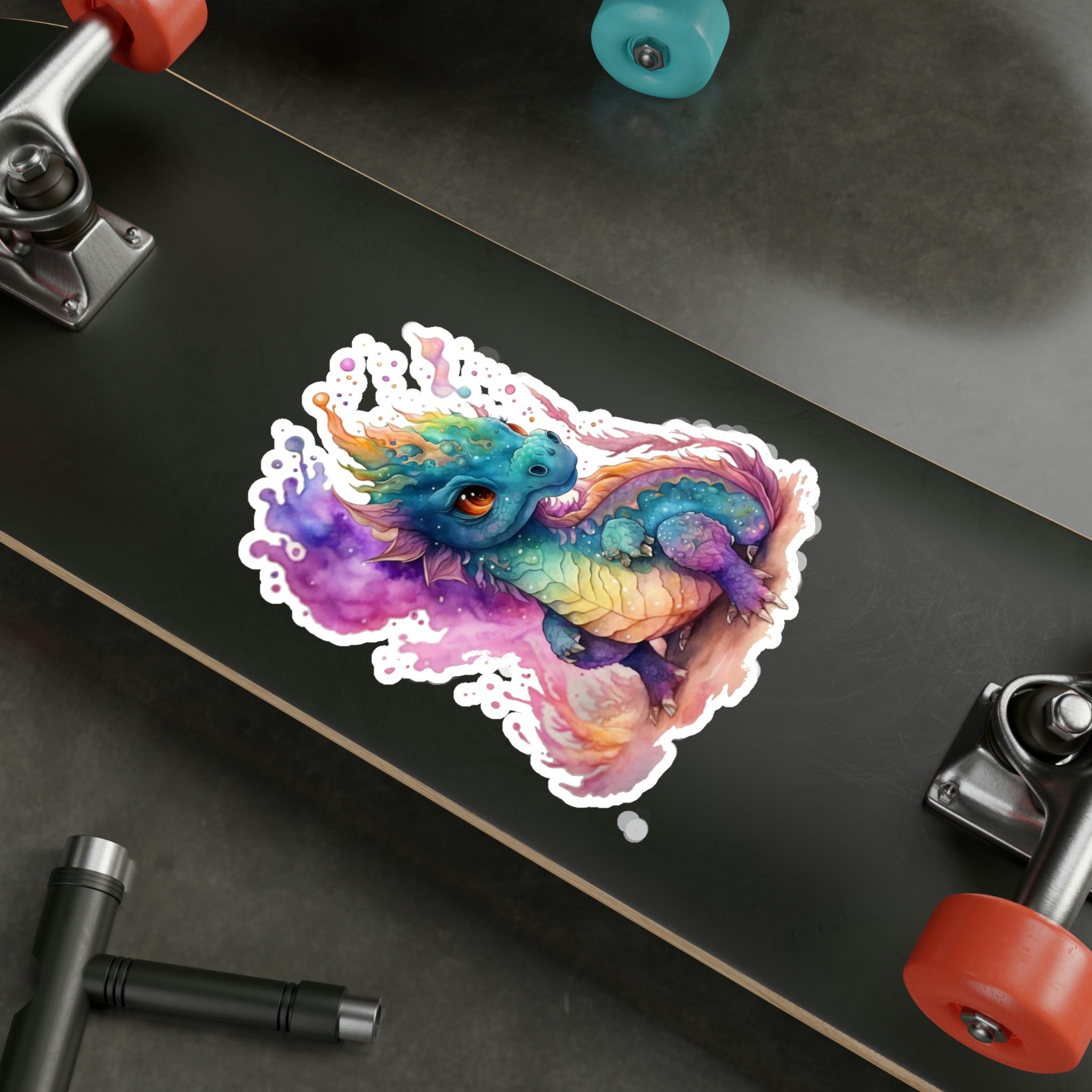 Kawaii Dragon Sticker Watercolor Dragon Sticker Whimsical Dragon ...