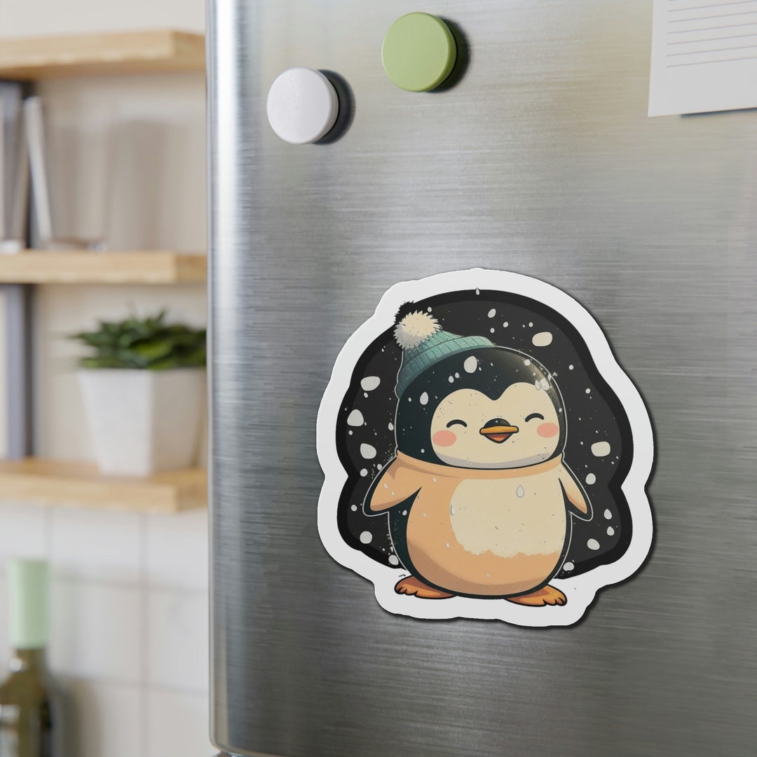 Kawaii Penguin Magnet Watercolor Penguin Magnet whimsical Penguin ...