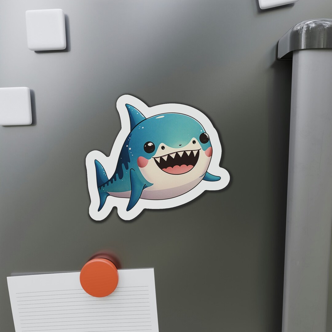 Kawaii Shark Magnet Watercolor Shark Magnet Whimsical Shark Magnet ...
