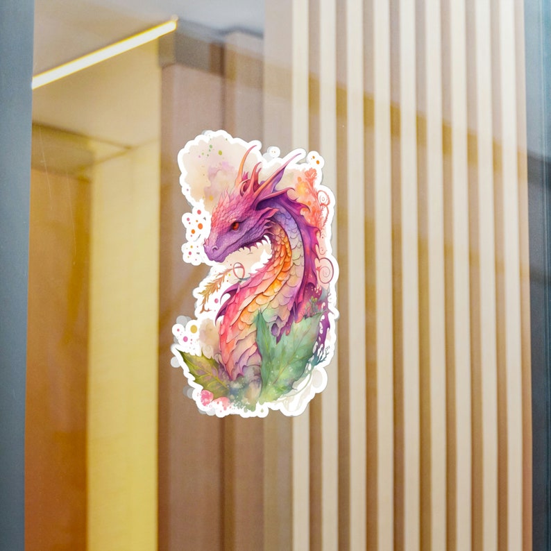 Kawaii Dragon Sticker Watercolor Dragon Sticker Whimsical Dragon ...
