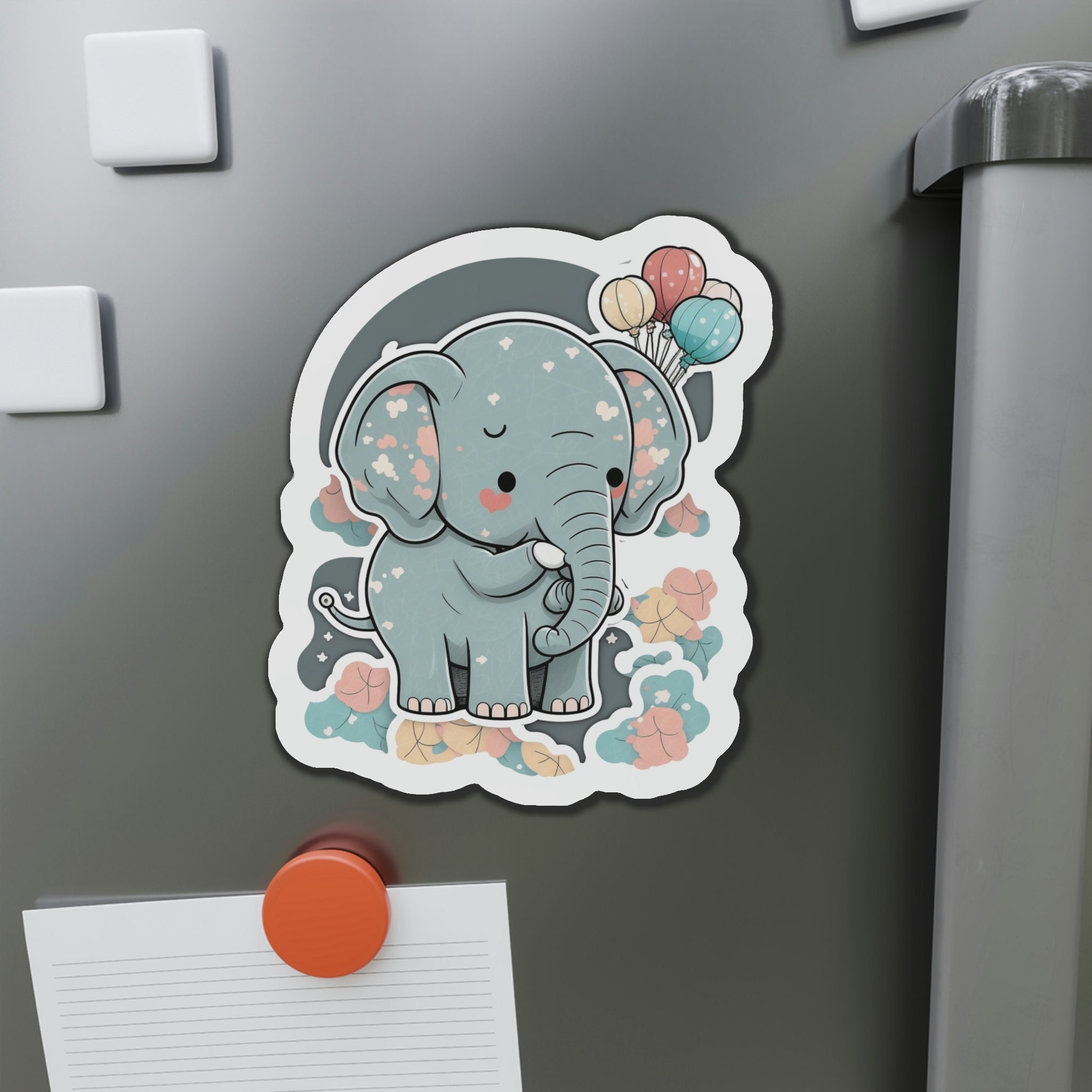 Kawaii Elephant Magnet | Watercolor Elephant Magnet |whimsical Elephant ...