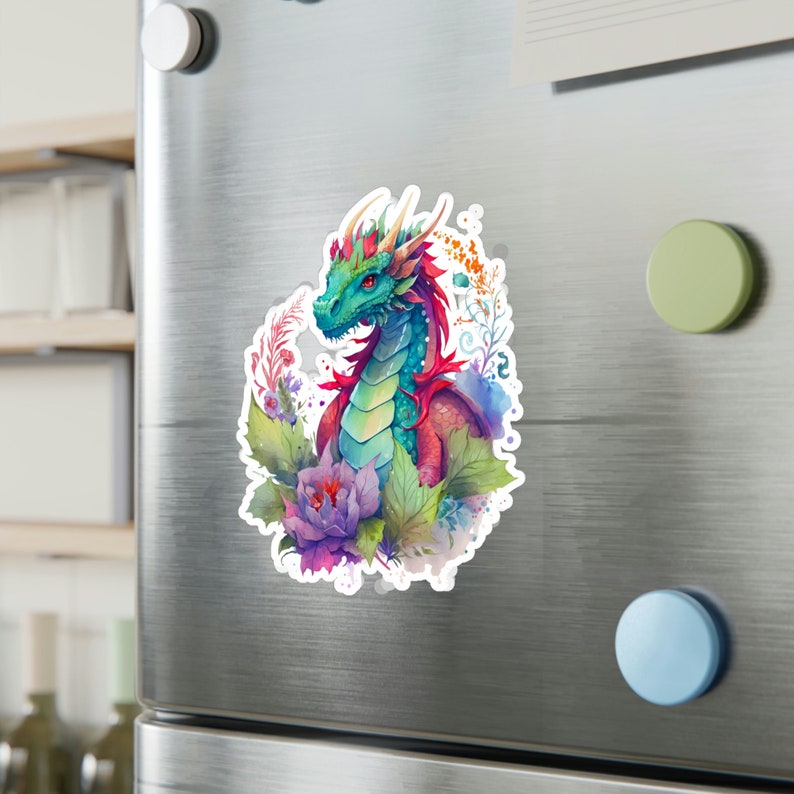 Kawaii Dragon Sticker Watercolor Dragon Sticker Whimsical Dragon ...