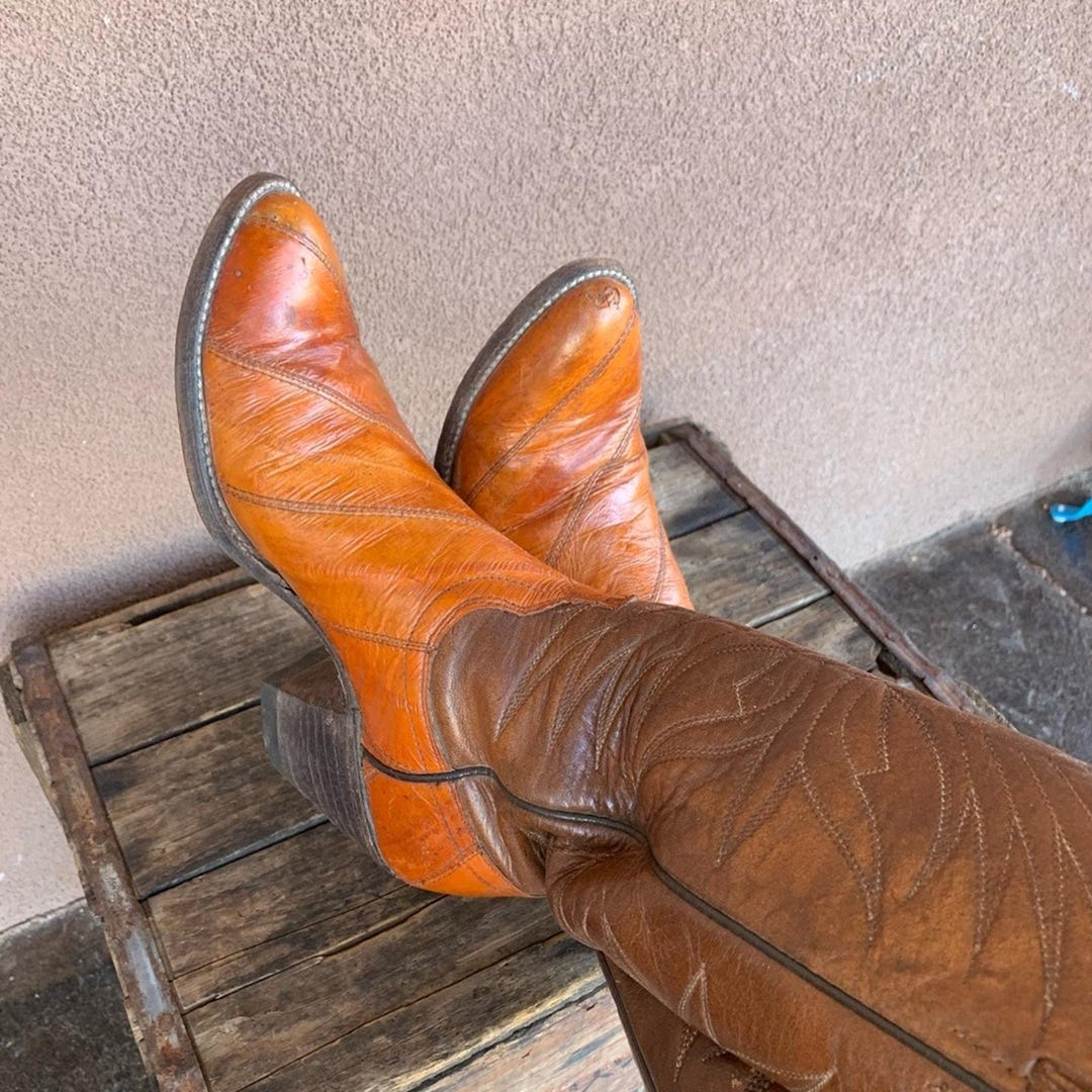 Vintage Dan Post Eel Western Boots - Etsy