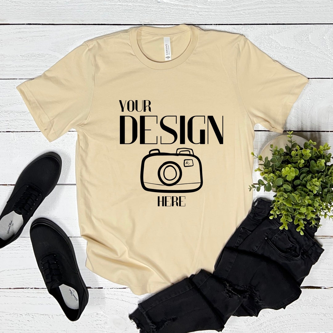 Soft Cream Bella Canvas 3001 Mockup, Unisex Flat Lay Mockup, Bella ...