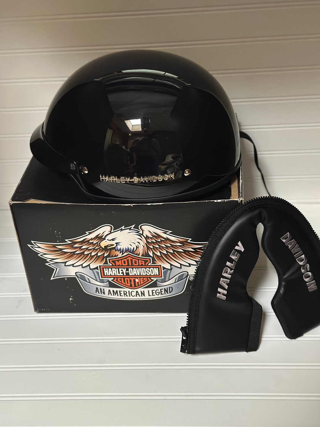Harley Davidson Half Helmet Basic Rider II Gloss Black DOT Small A5047 ...