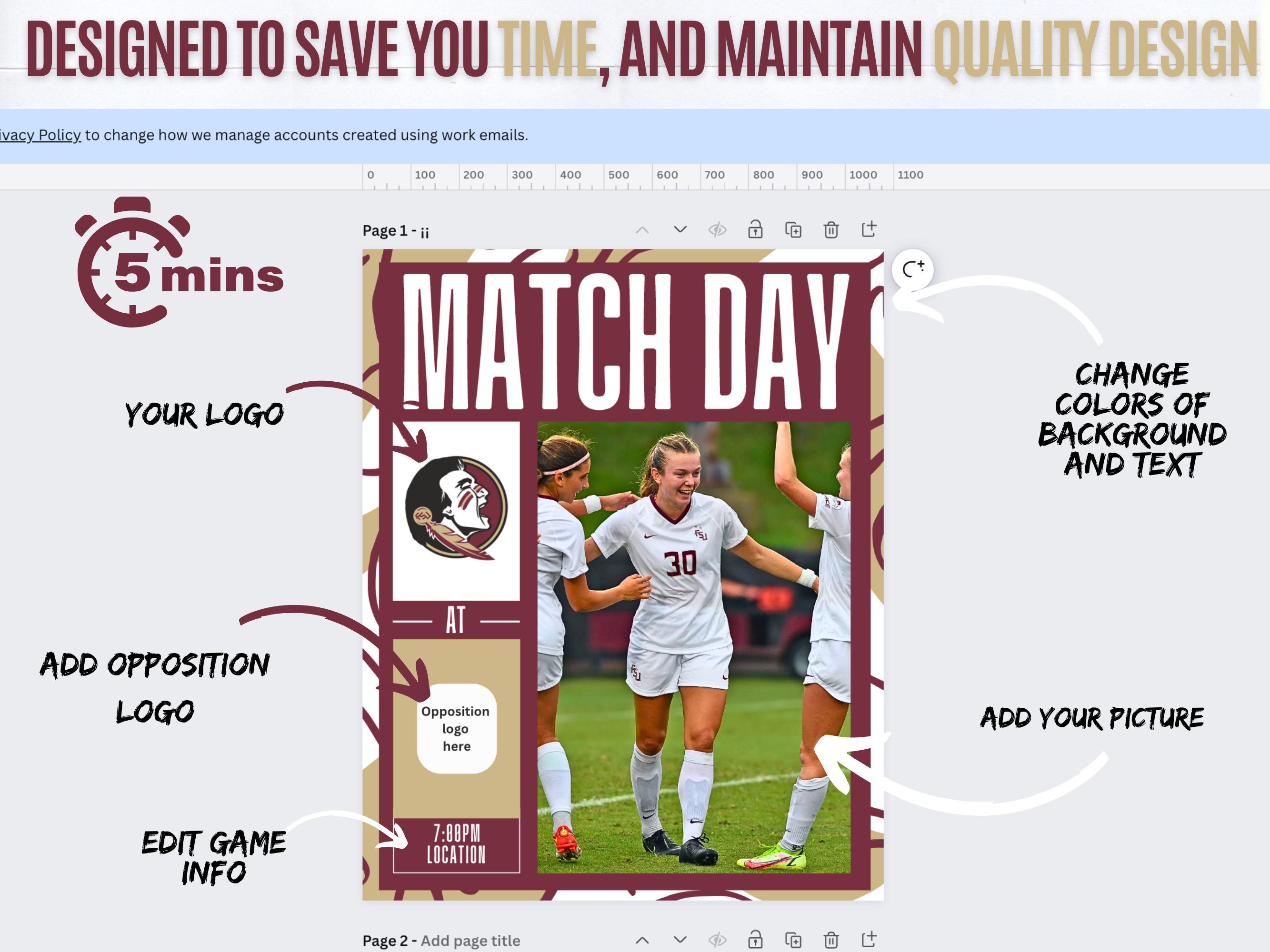 Soccer Template Canva Sports Team Social Media Template Customizable ...