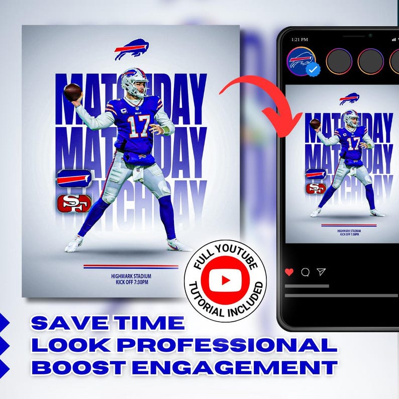 Game Day PSD Template Sports Social Media Graphic Photoshop Gameday ...