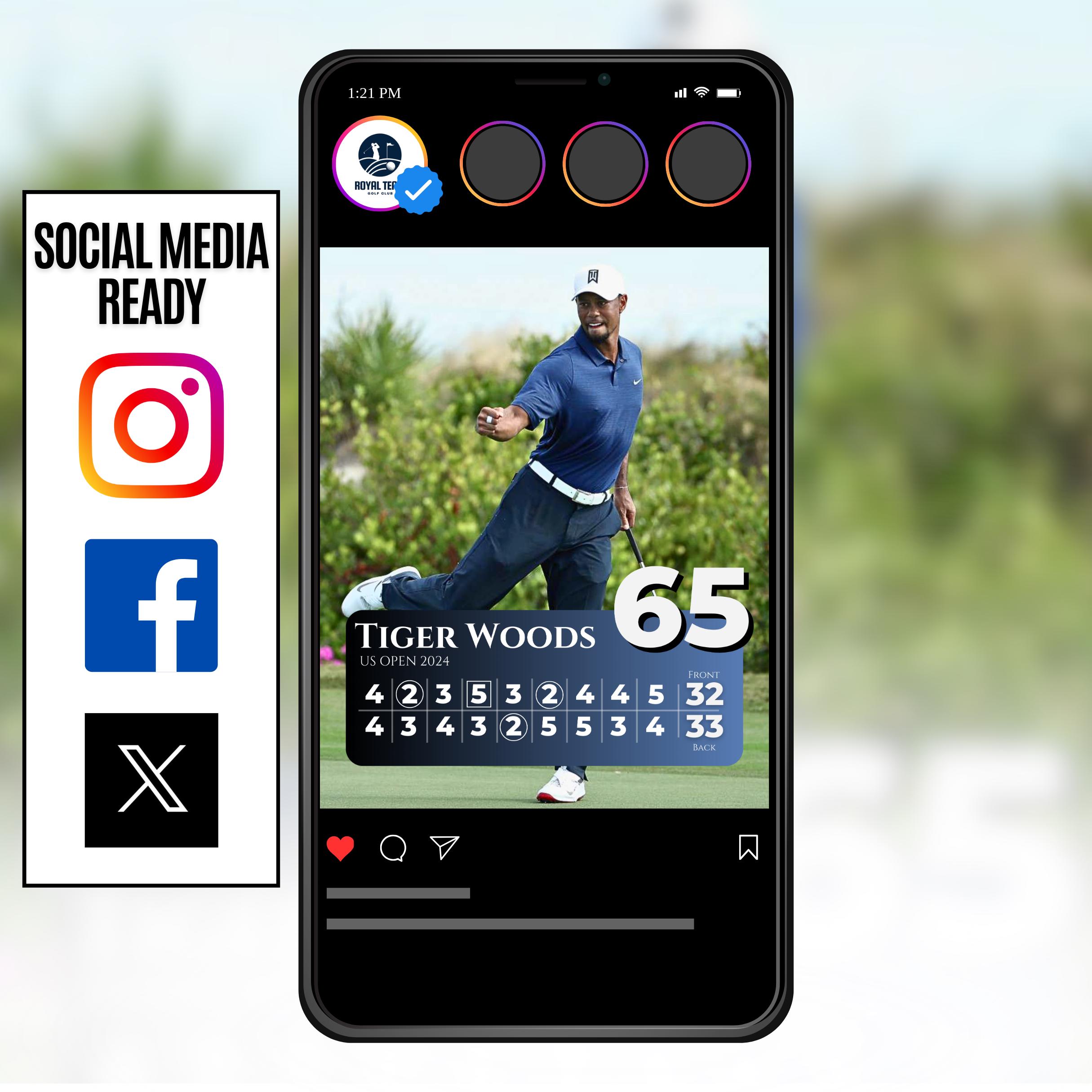Golf Scorecard Template Canva Digital Score Card Social Media Instagram ...
