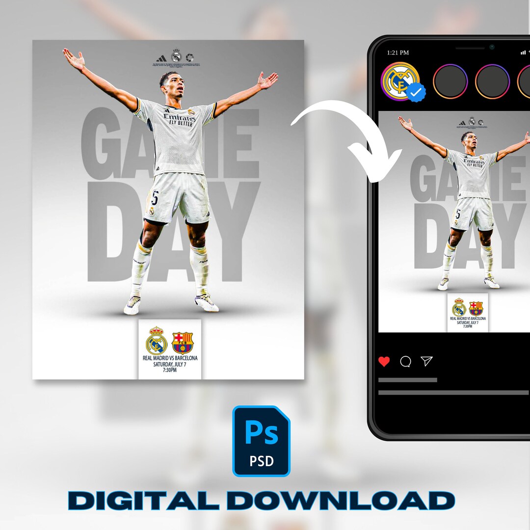 Game Day Social Media PSD Template Soccer Gameday Photoshop ...