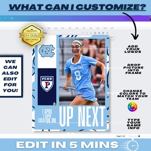 Lacrosse Template Social Media Graphics Canva Sports Team Customizable ...