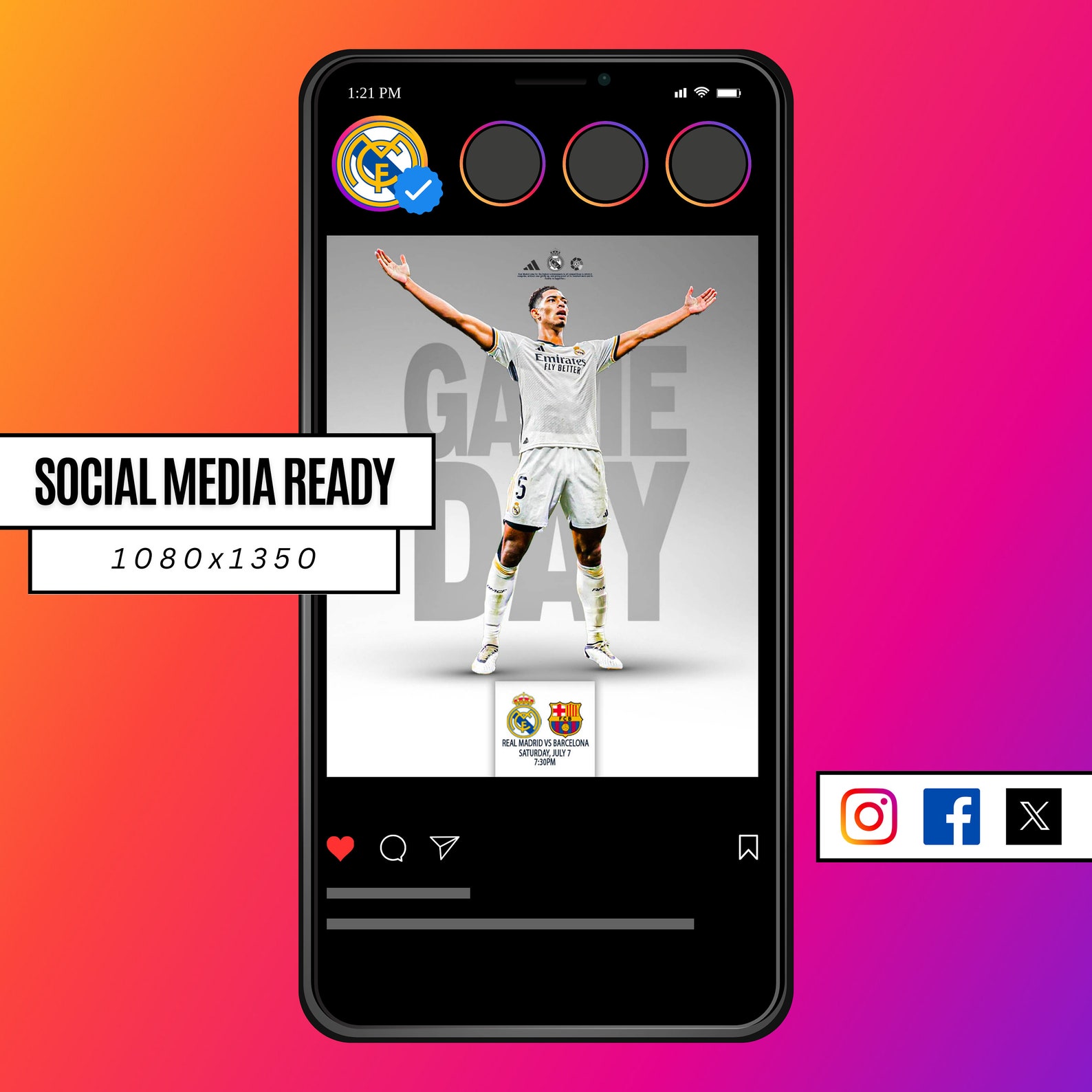 Game Day Social Media PSD Template Soccer Gameday Photoshop ...
