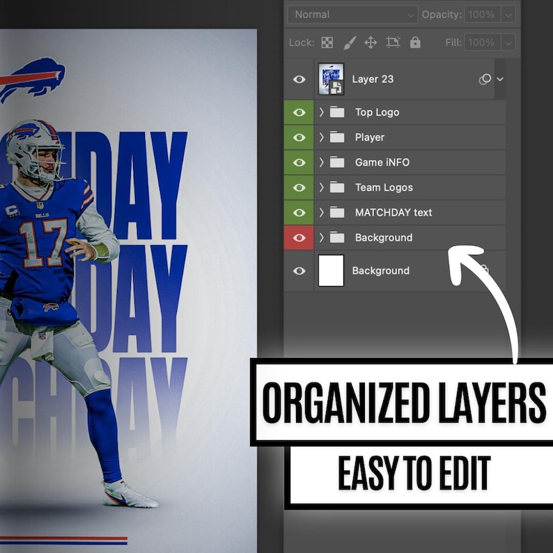 Game Day PSD Template Sports Social Media Graphic Photoshop Gameday ...
