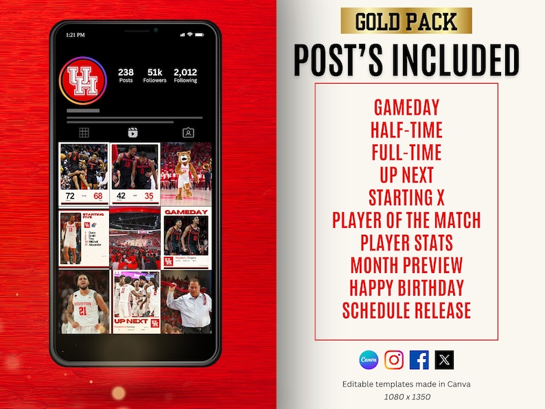 Sports Team Social Media Template High School Athletics Media ...