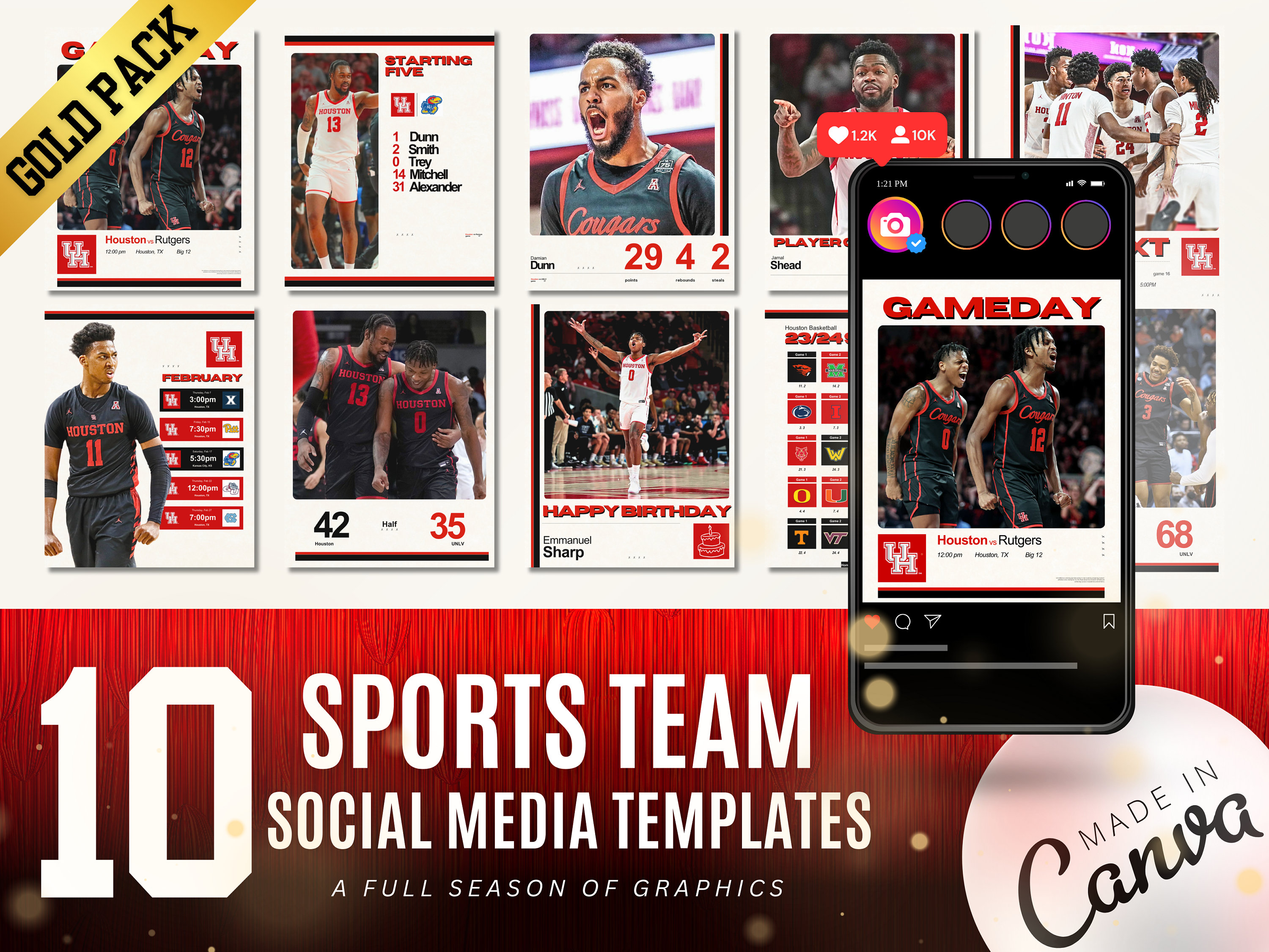 Sports Team Social Media Template High School Athletics Media ...