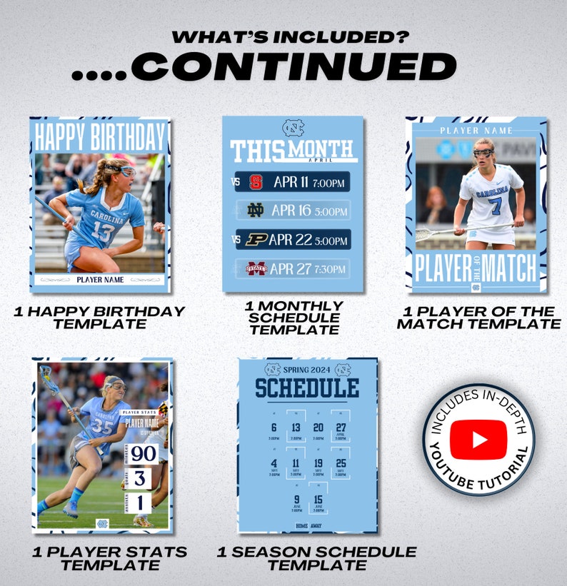 Lacrosse Template Social Media Graphics Canva Sports Team Customizable ...