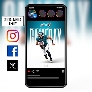 Game Day Social Media Canva Template Sports Graphic Customizable Match ...