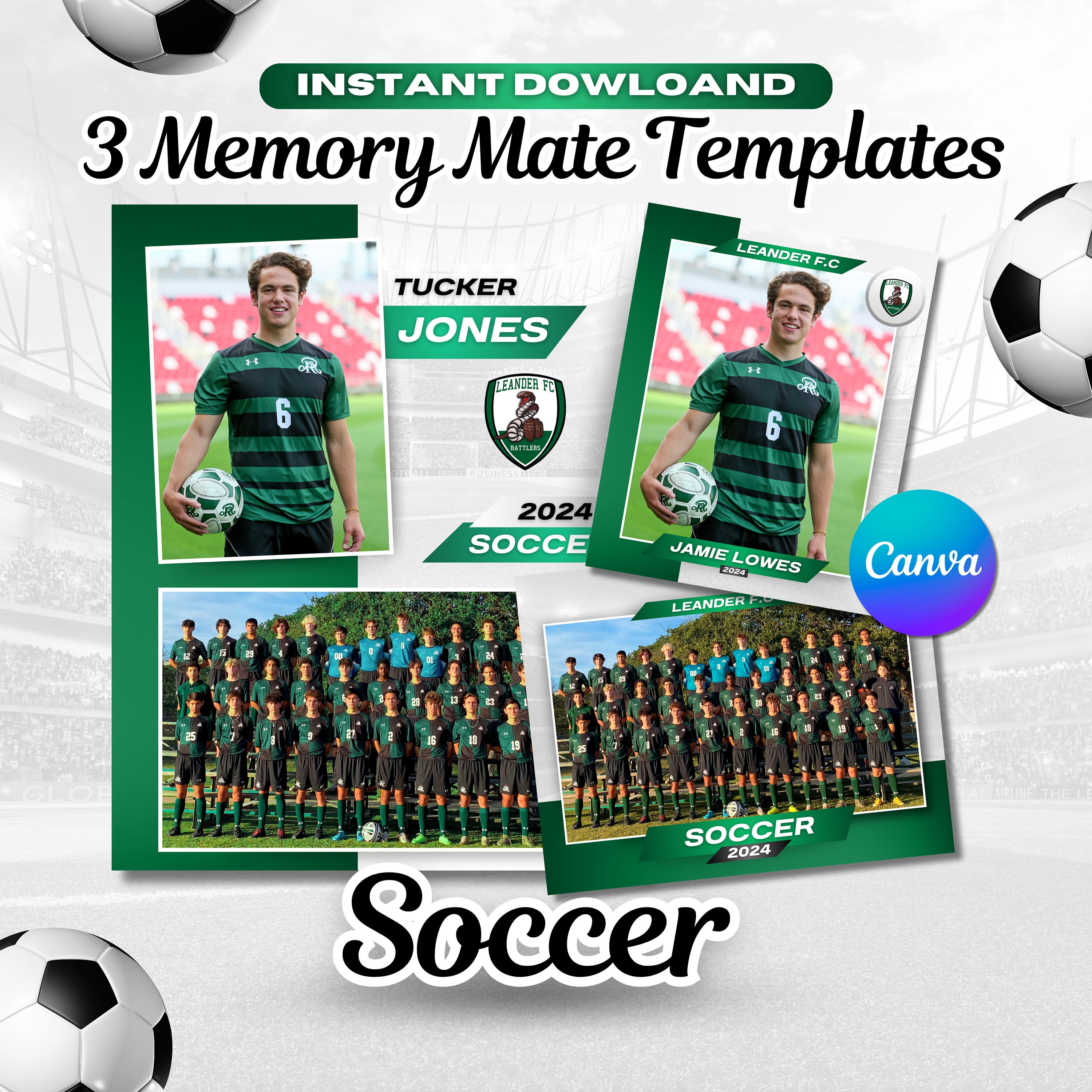 Custom Soccer Wall Art Canva Template Editable Soccer Senior Day Gift ...