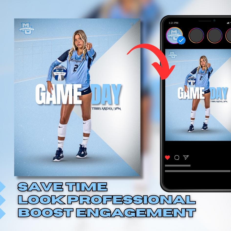 Game Day Social Media Canva Template Sports Graphic Customizable Match ...