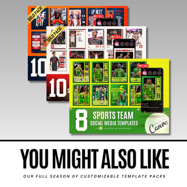 Game Day Social Media Canva Template Sports Graphic Customizable Match ...