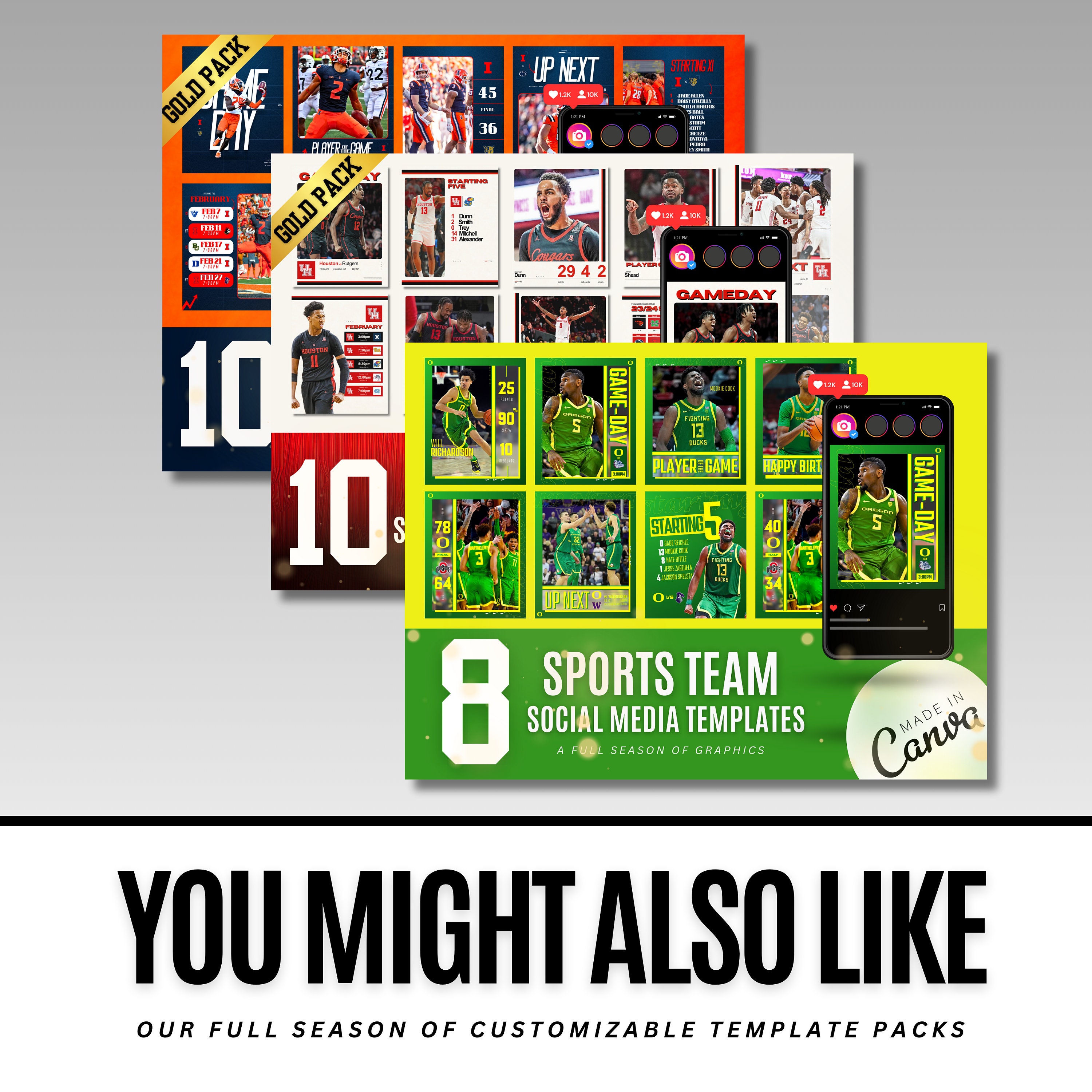 Game Day Social Media Canva Template Sports Graphic Customizable Match ...