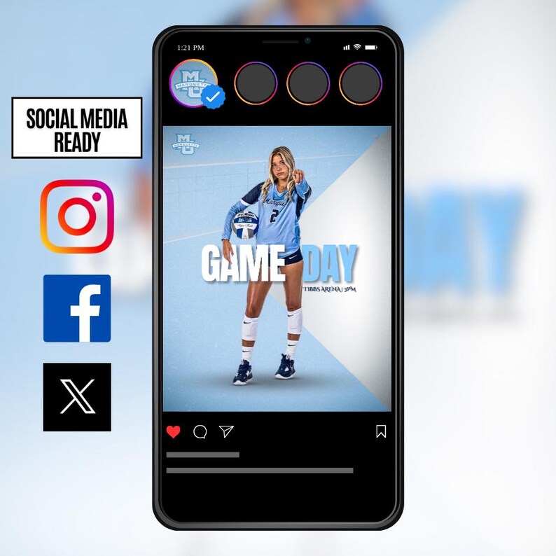Game Day Social Media Canva Template Sports Graphic Customizable Match ...