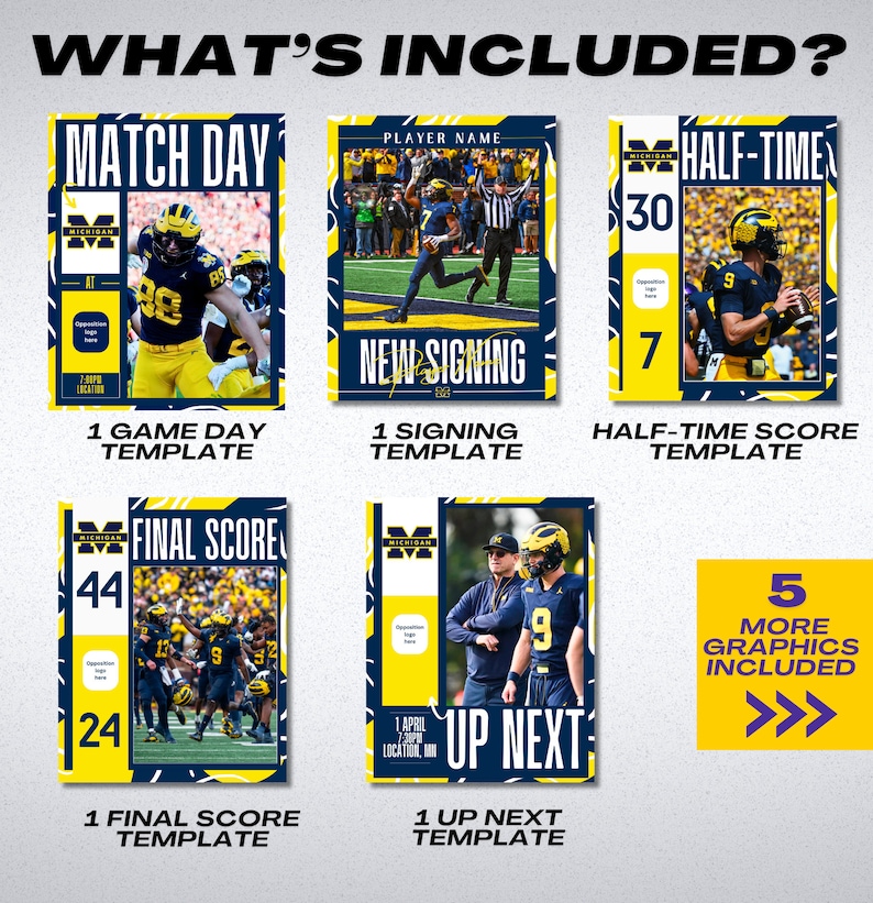 Football Sports Social Media Templates Canva Sports Football Team ...